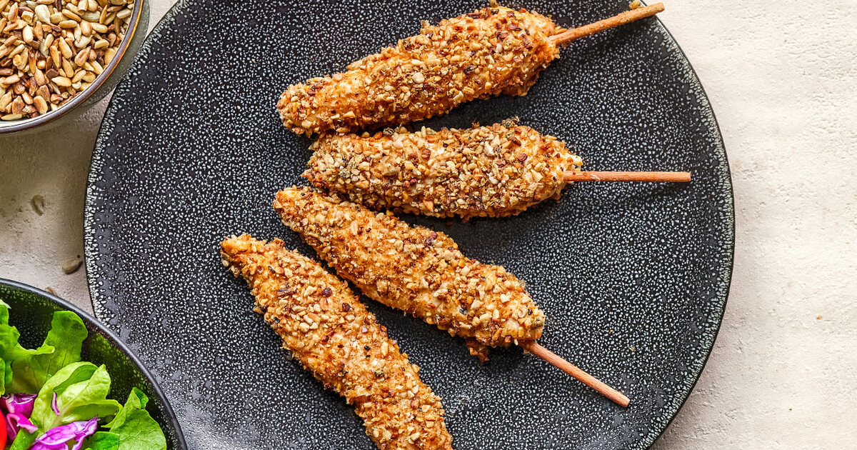 Fit Kebabs Wrapped in Sunflower Seeds and Green Pepper » Perutnina Ptuj