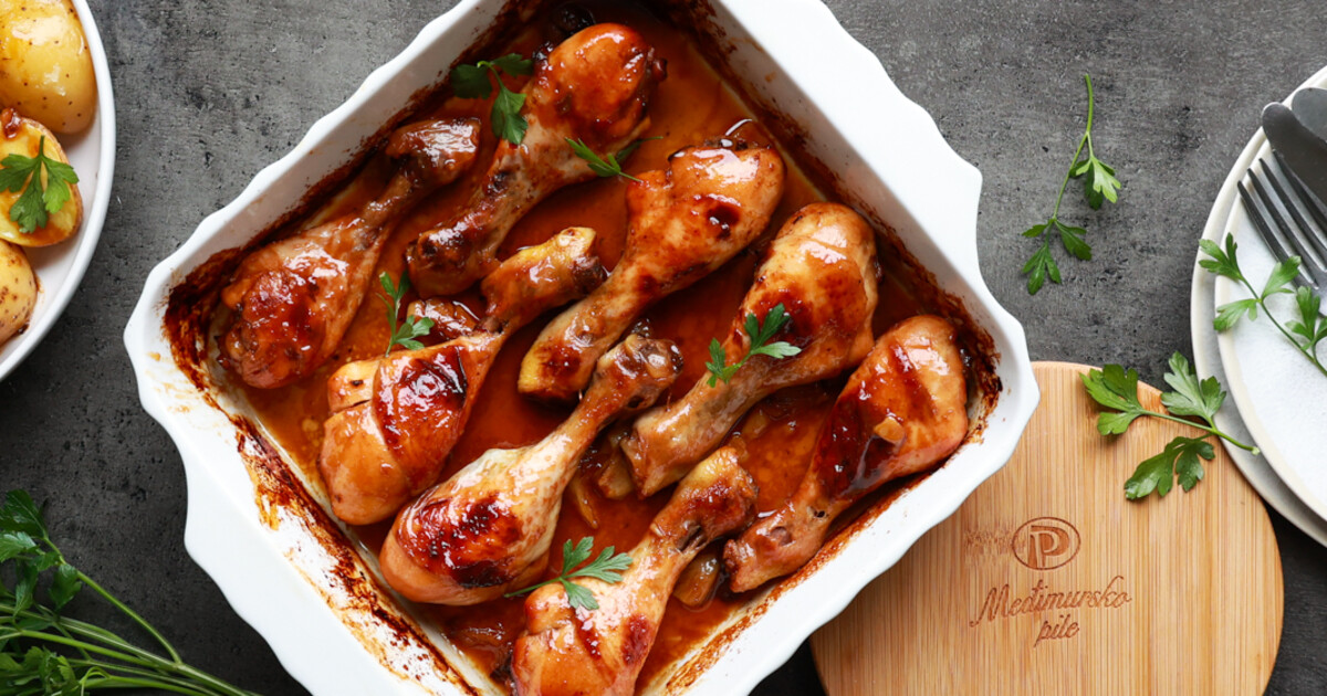 Pileći bataci u marinadi od naranče i meda » Perutnina Ptuj
