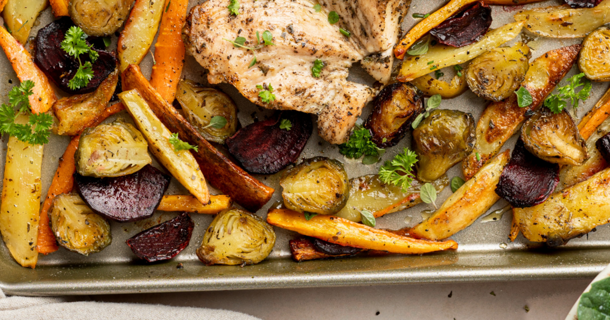 V pečici pečena zelenjava in piščančji file » Perutnina Ptuj